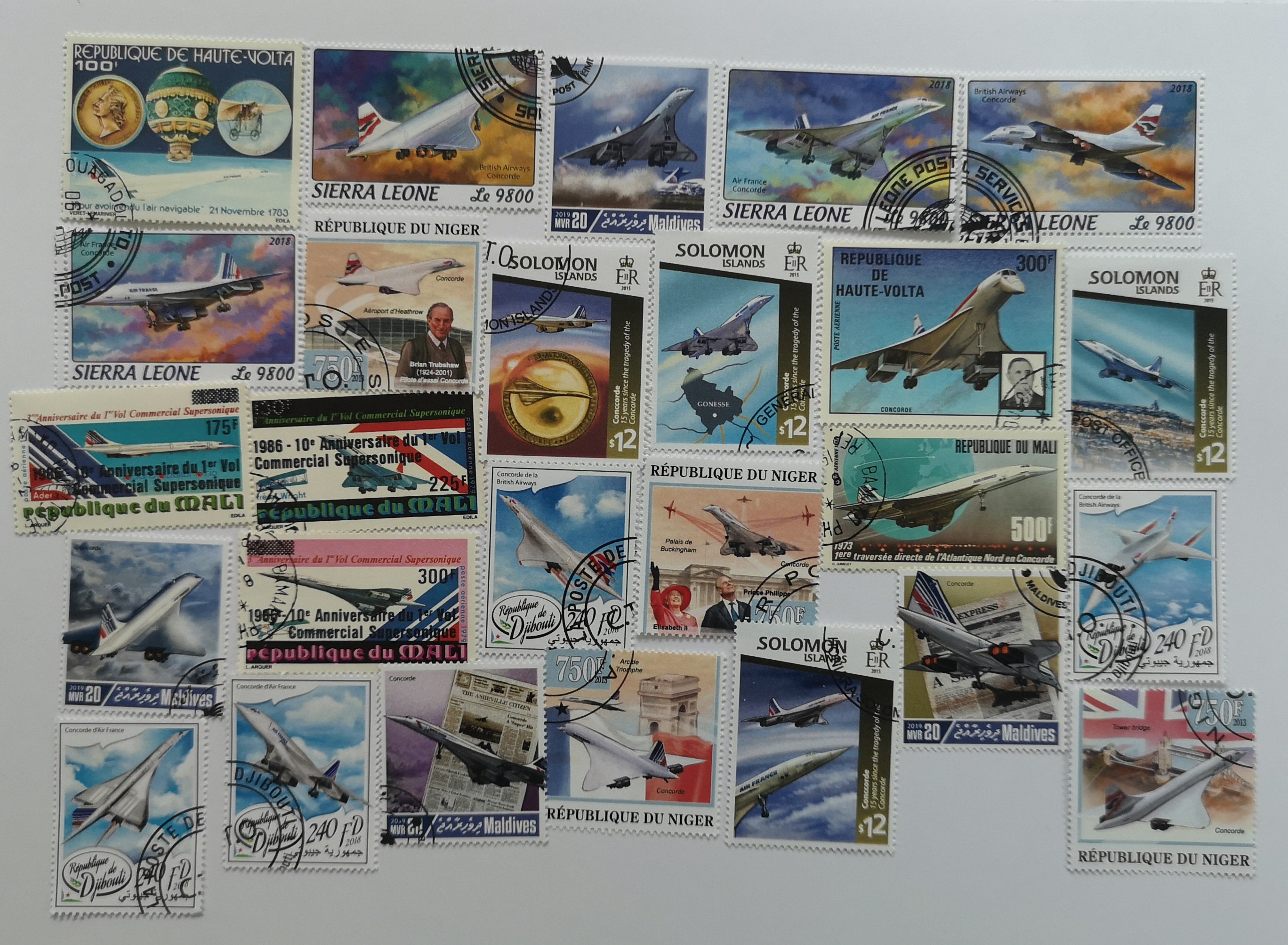 Concorde Aircraft on Postage Stamps - USED & off Paper - 25 Different ...