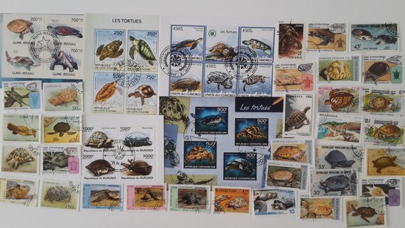 Tortoise and Turtle Postage Stamps USED and off Paper 25 & - Etsy