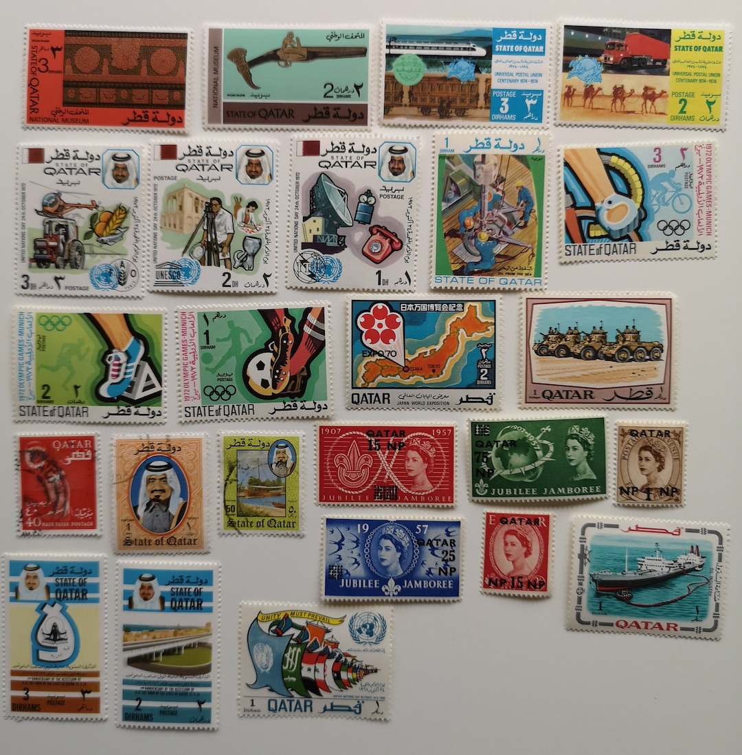 Qatar Postage Stamps - USED & off Paper - 25 to 100 Different ...