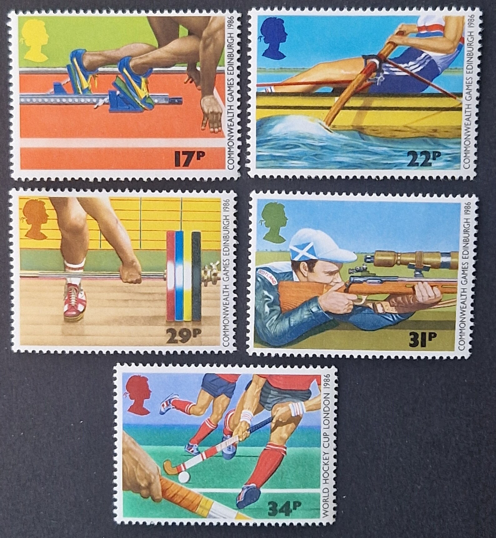 Great Britain 1986 Thirteenth Commonwealth Games - Set of 5 Mint Stamps ...