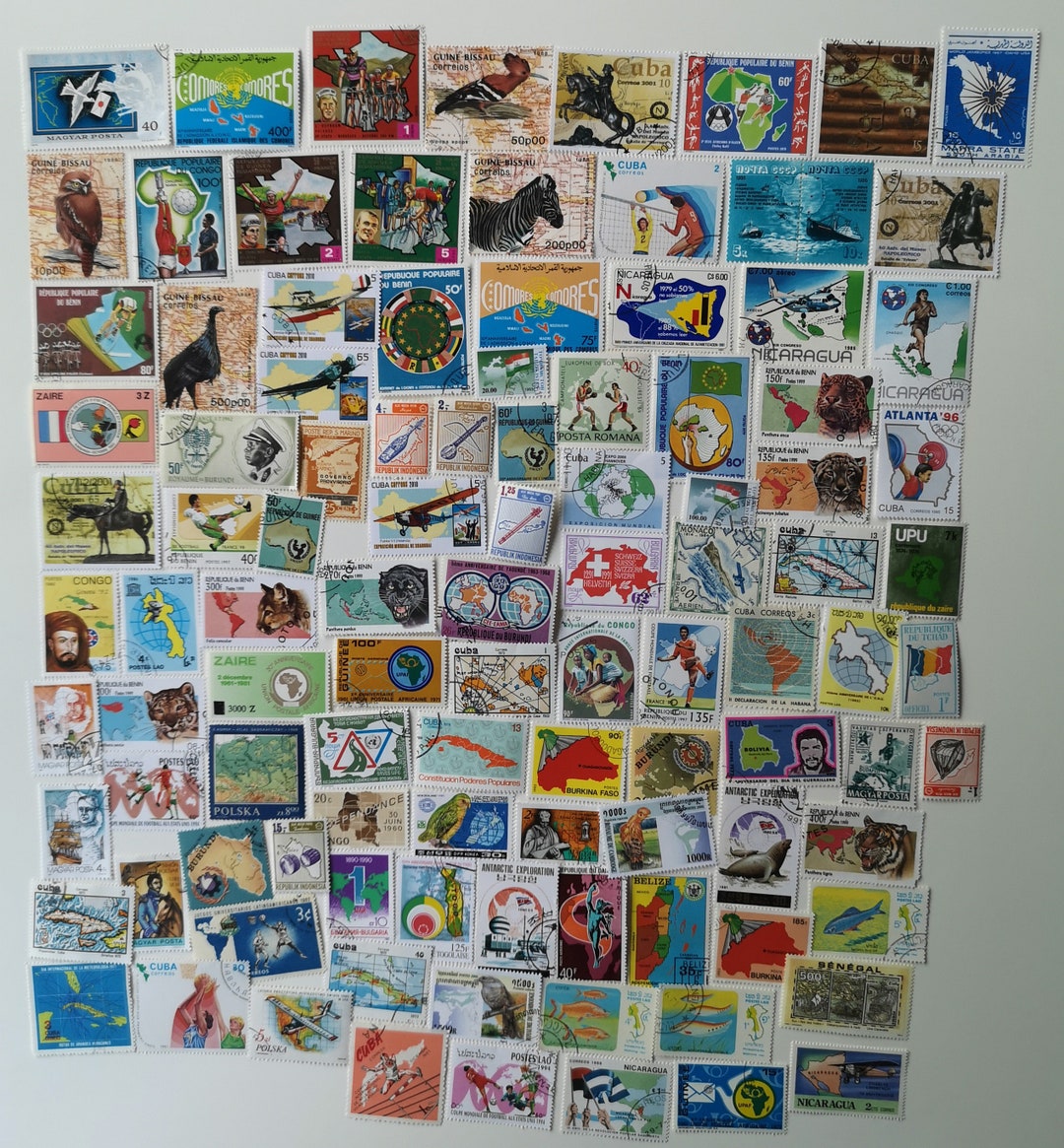 Maps on Postage Stamps - 100 to 300 Different - USED & off Paper ...