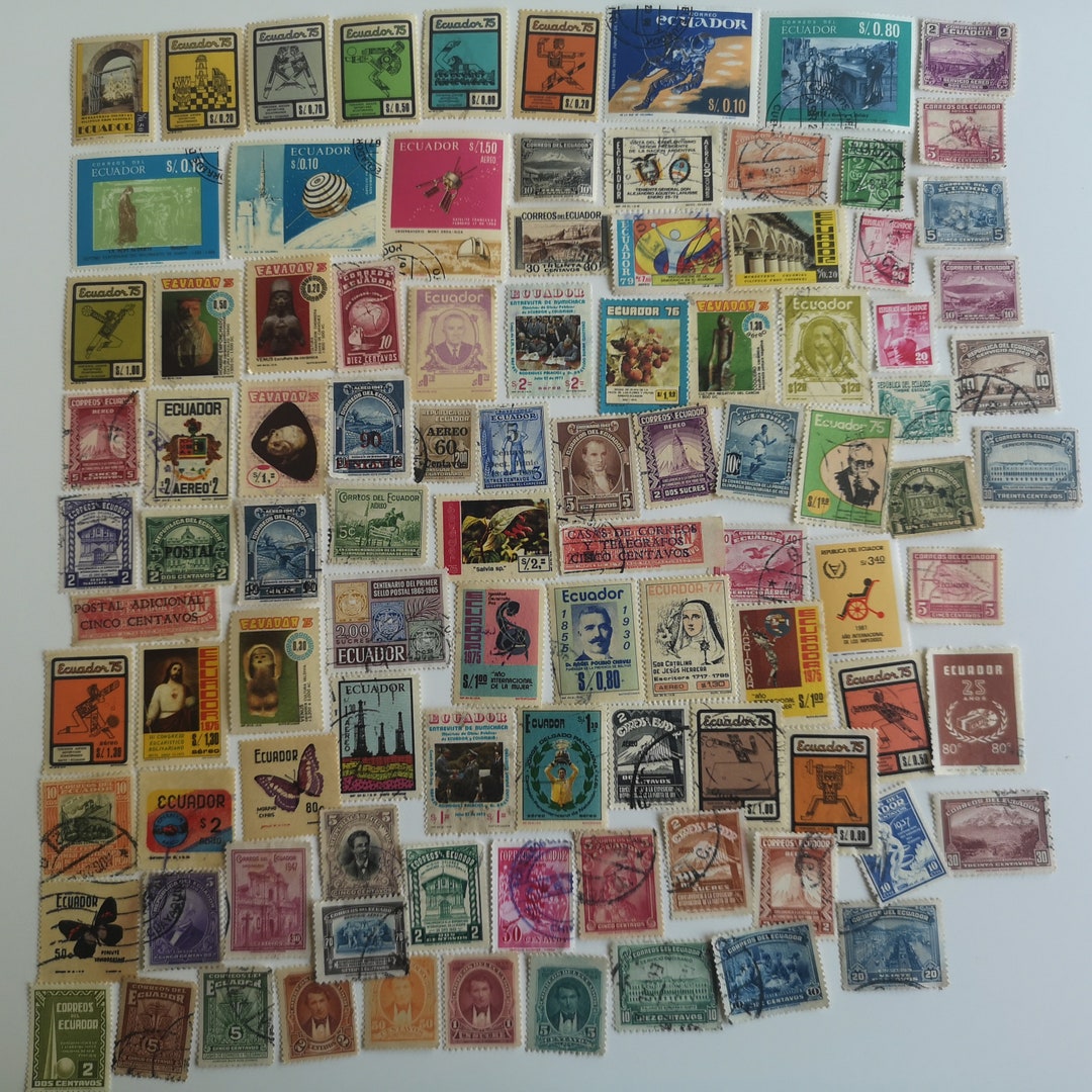 Ecuador Postage Stamps - 100 to 500 Different - USED and off Paper ...