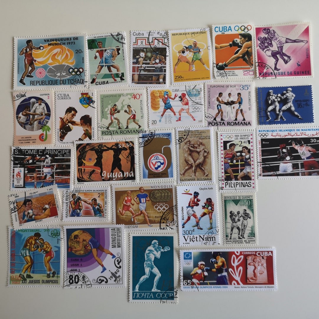 Boxing Postage Stamps - USED & off Paper - 25 to 100 Different - for ...