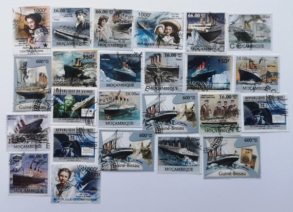 Titanic Ocean Liner on Postage Stamps off Paper 25 - Etsy