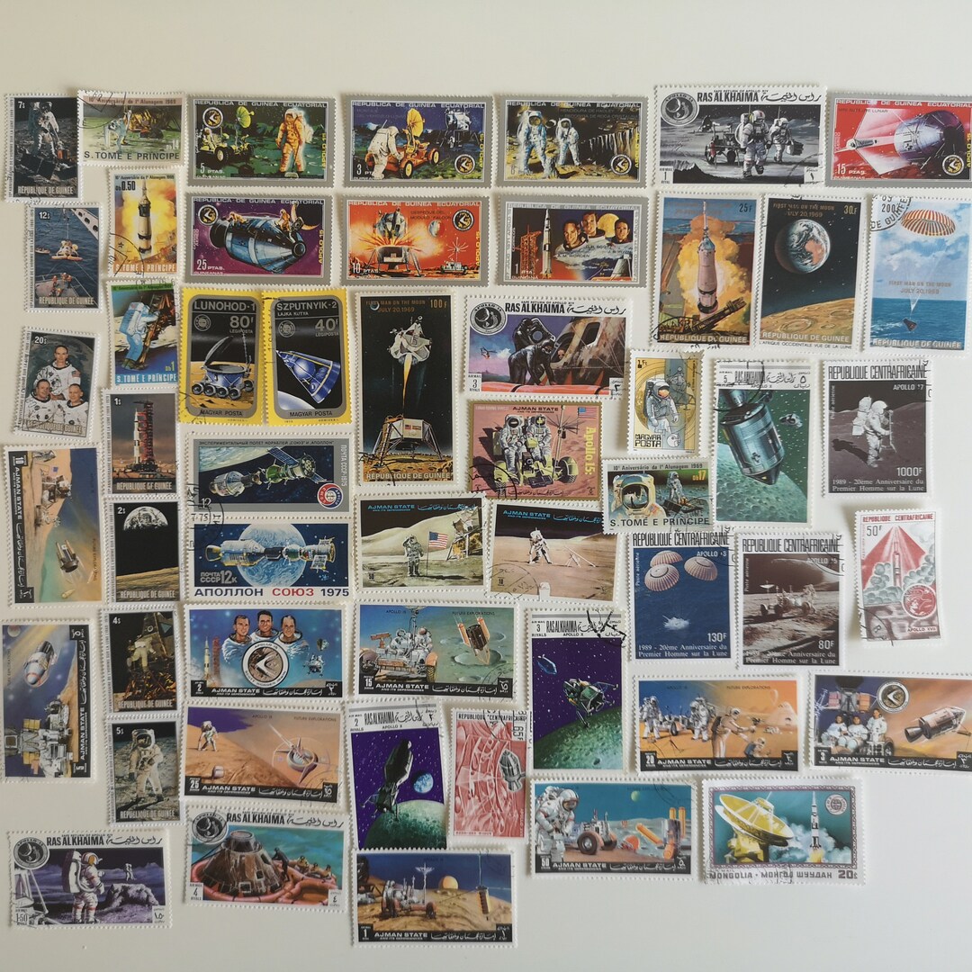 Apollo Space Missions Postage Stamps Used and off Paper 50 & 100 ...