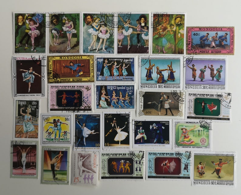 Dance on Postage Stamps - 25 Different - USED & off Paper - Collecting ...