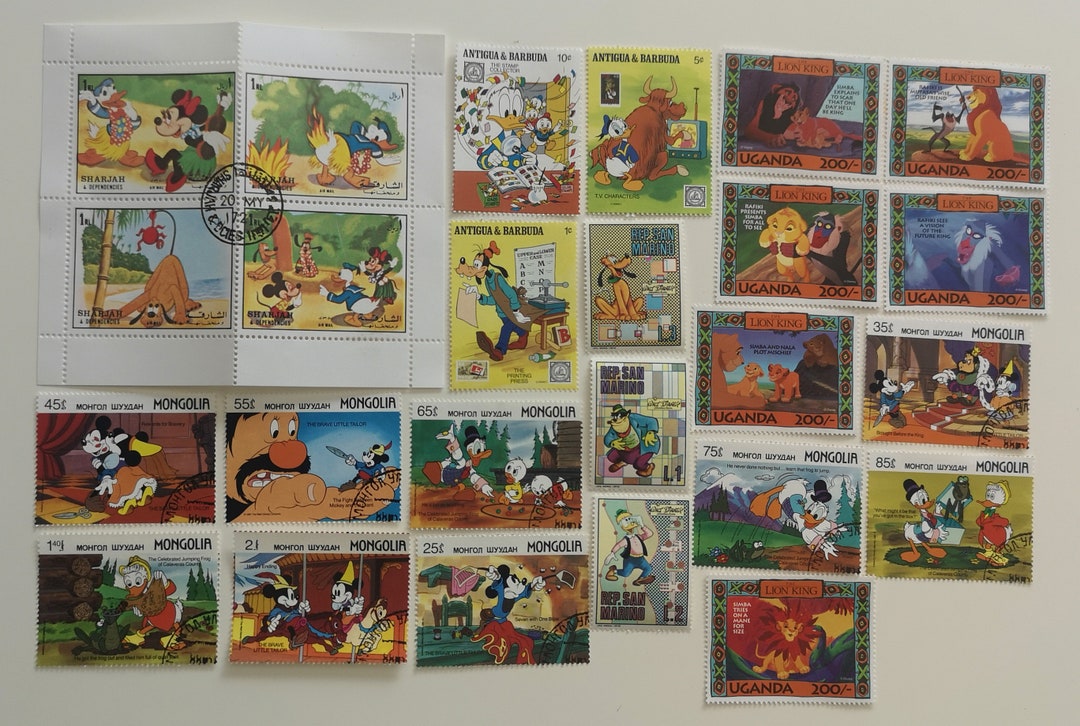 Walt Disney Postage Stamps Collection - 25 to 500 Different - USED ...
