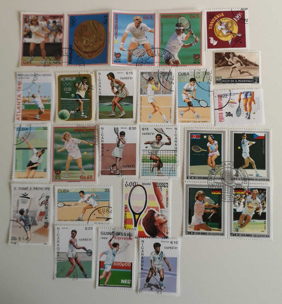 Tennis Postage Stamps - USED and off Paper - 25 & 50 Different ...