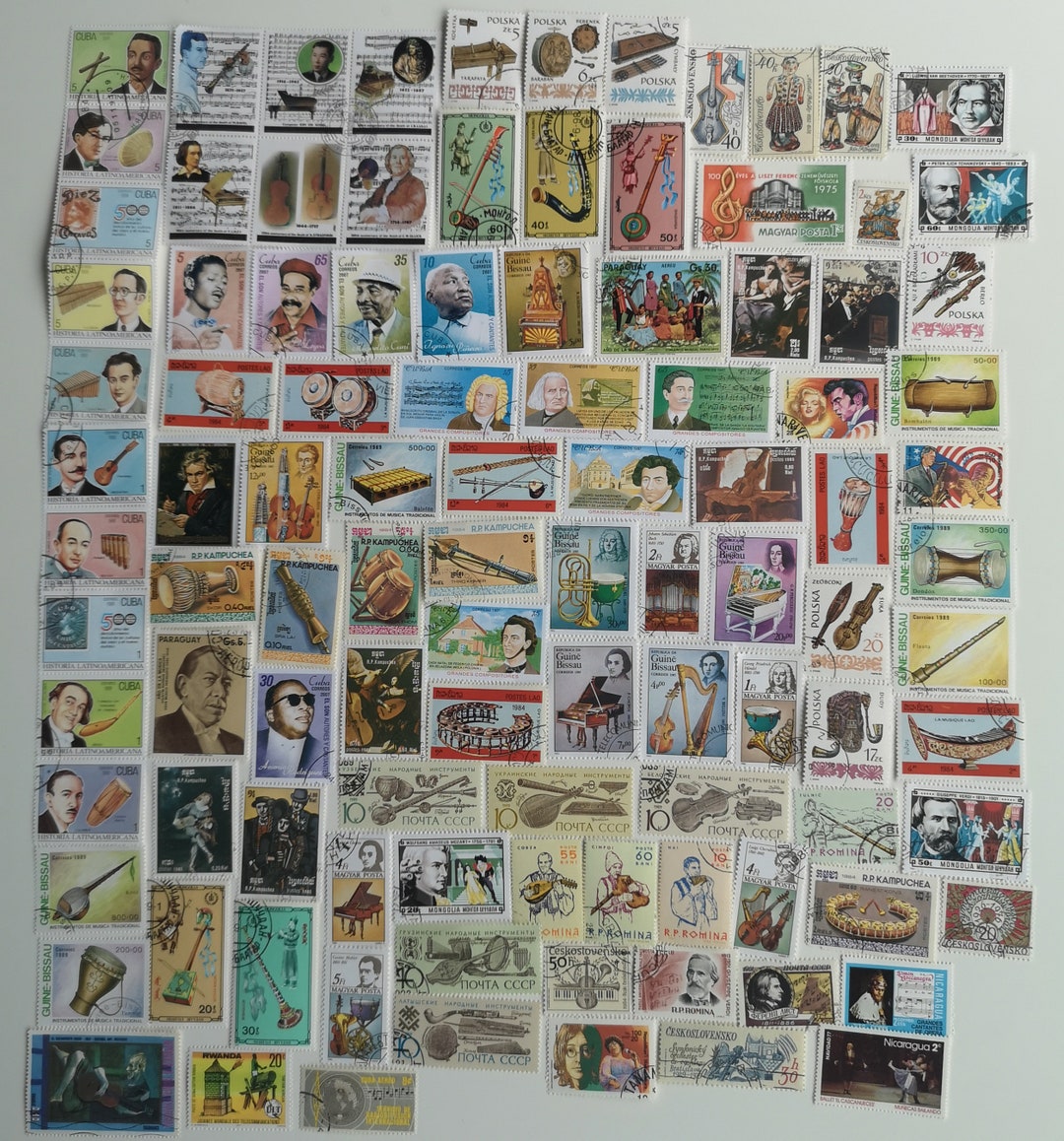 Music, Musicians & Musical Instrument Postage Stamps - 100 to 500 ...