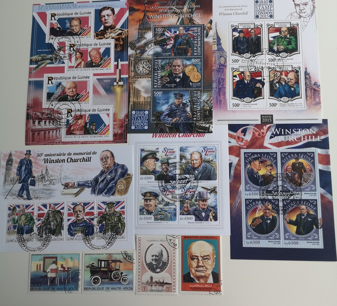 Winston Churchill Postage Stamps - 25 & 50 Different - USED and off ...