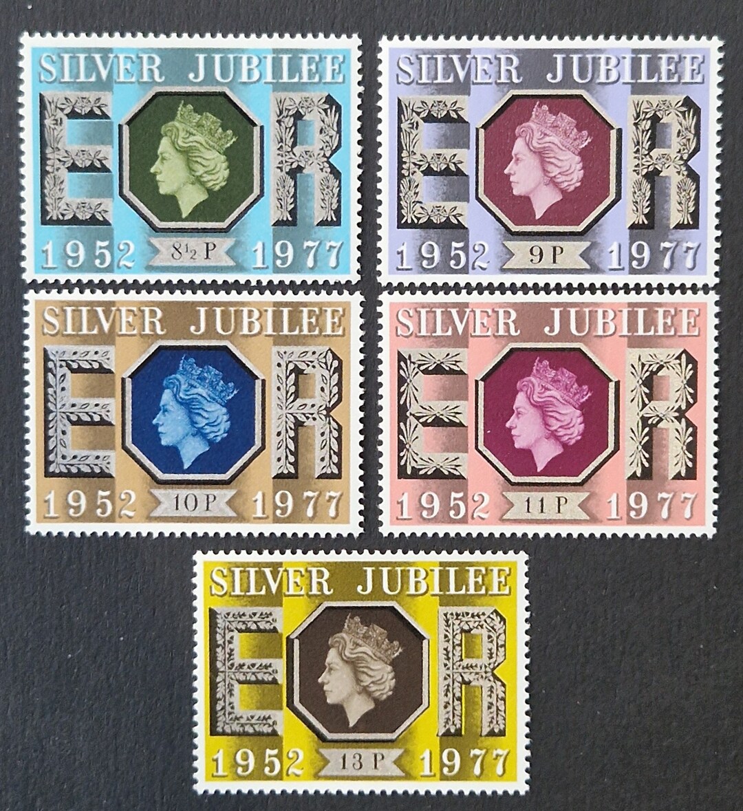 Great Britain 1977 Silver Jubilee - Set of 5 Mint Stamps - Collecting ...