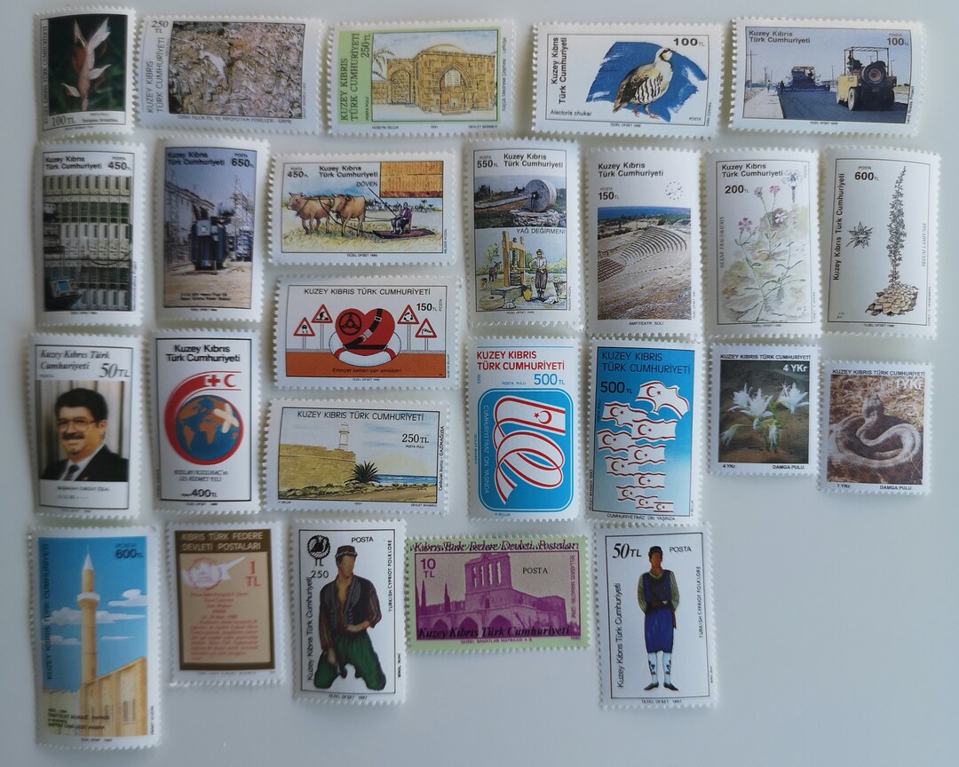 Turkish Cyprus Postage Stamps - USED & off Paper - 25 to 100 Different ...