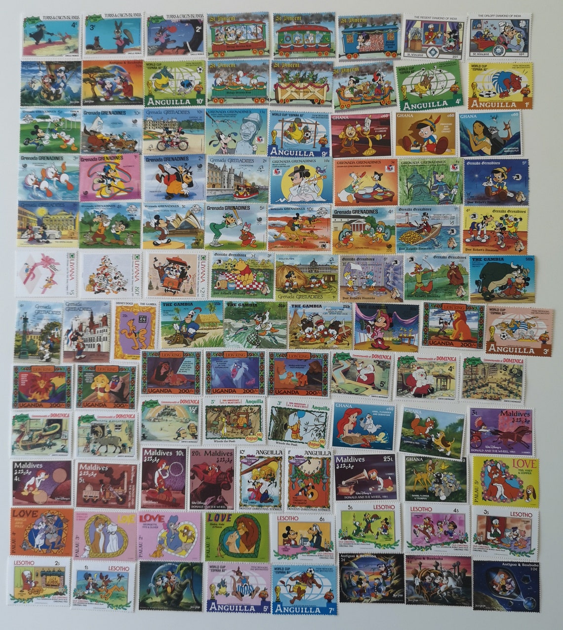 Walt Disney Postage Stamps Collection - 25 to 500 Different - USED ...