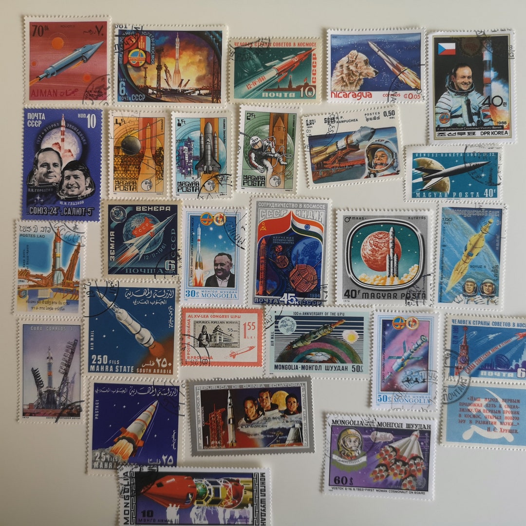 Space Rockets on Postage Stamps - USED and off Paper - 25 & 50 ...