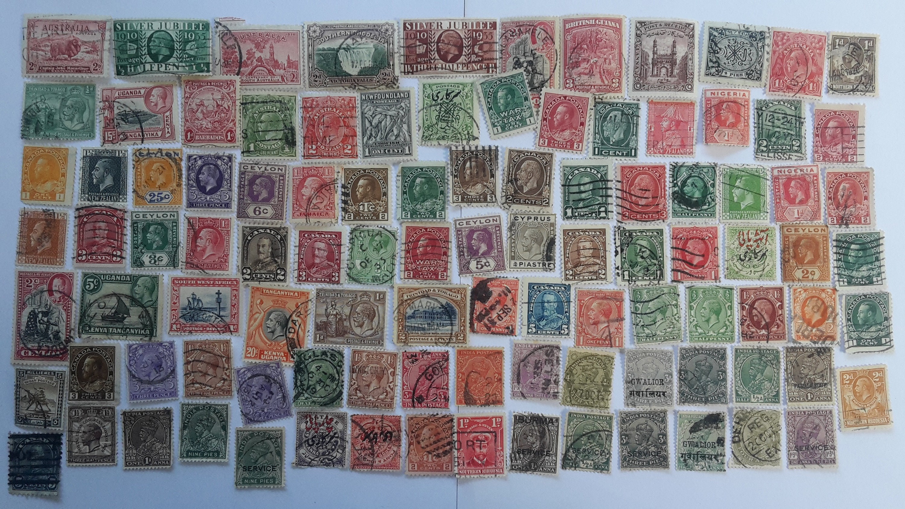 George V British Empire Stamps Collection - 100 to 1000 Different ...