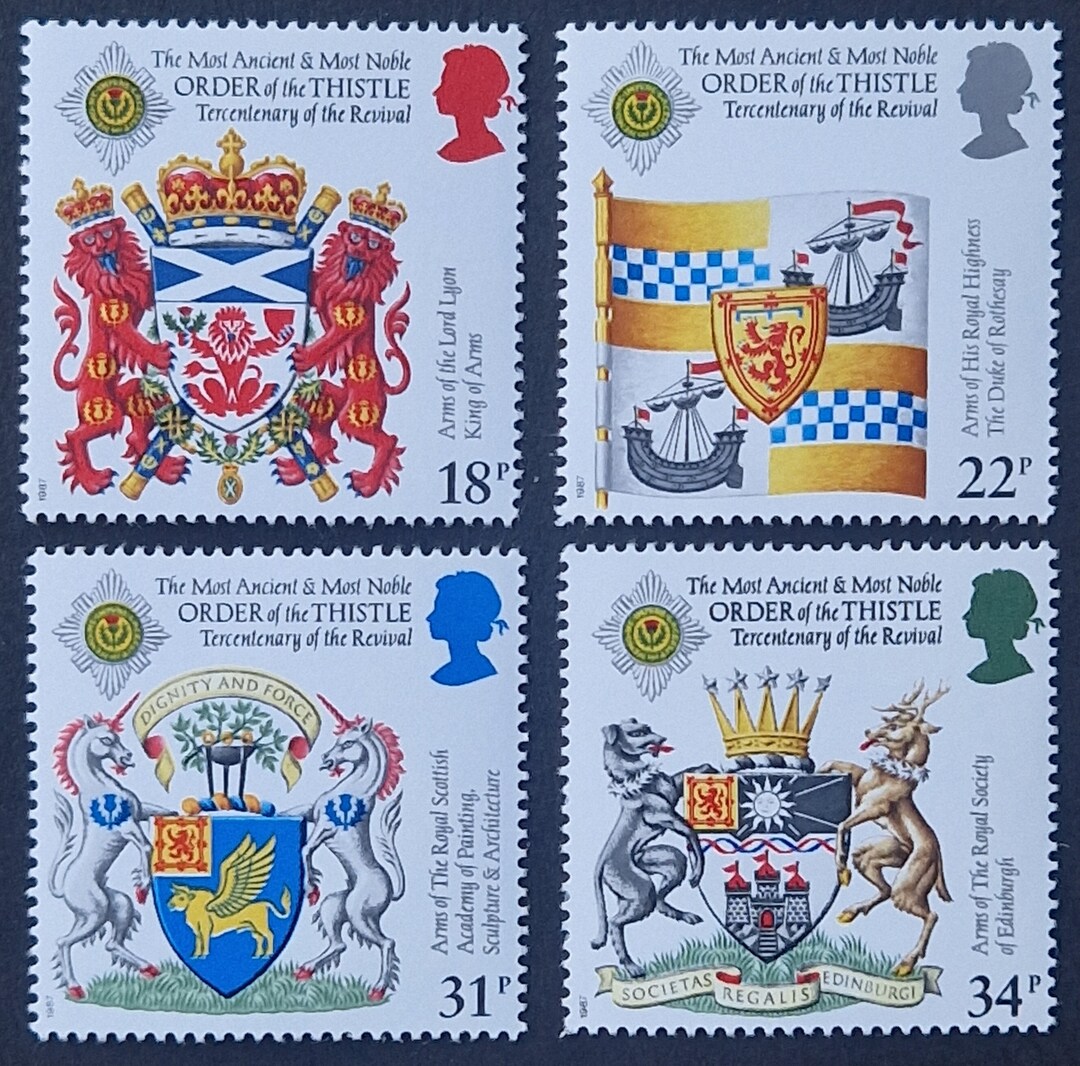 Great Britain 1987 300th Anniv Revival of Order of Thistle - Set of 4 ...