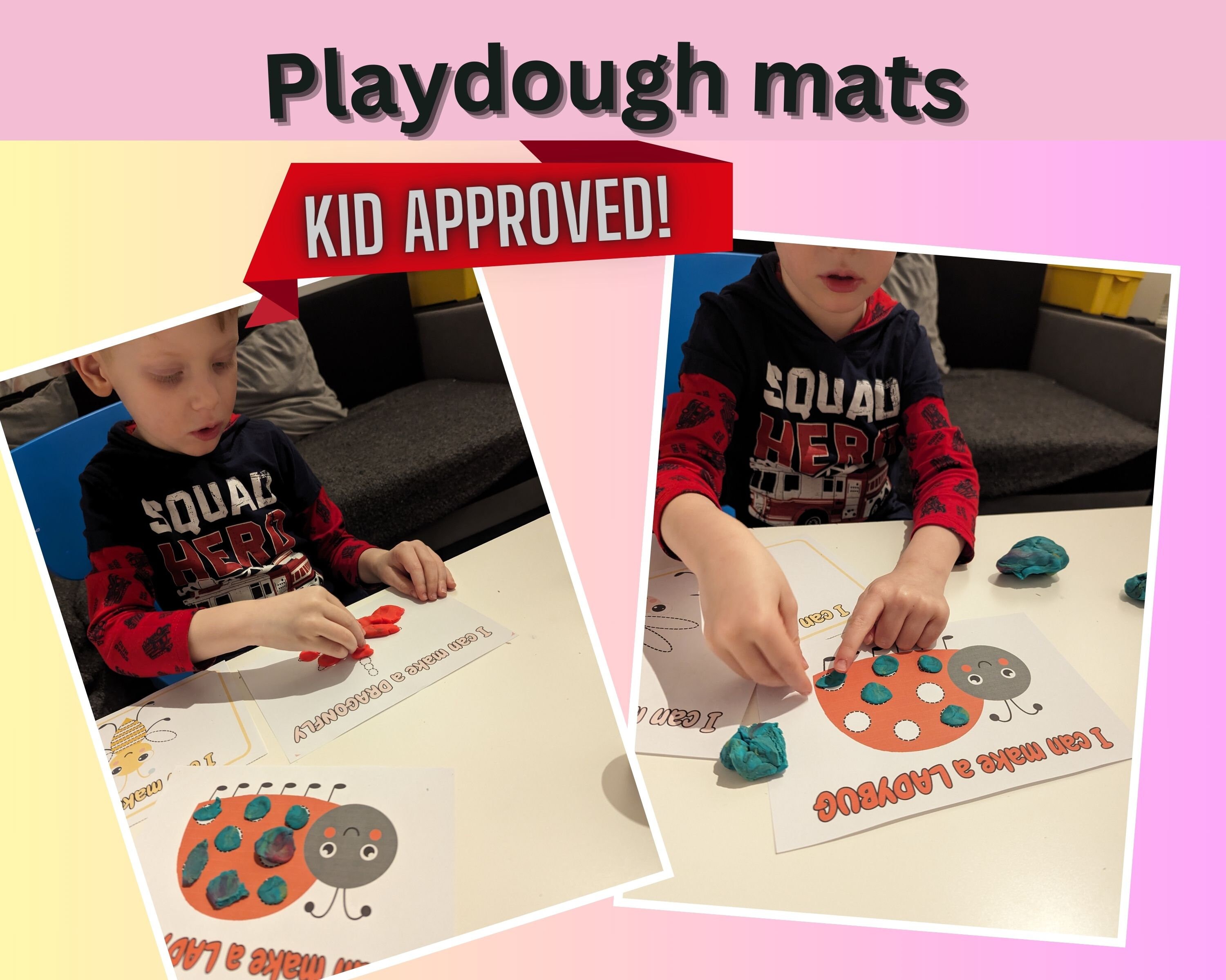 Printable Playdough Mats, Play Dough Mats, Playdough Mats Insects ...