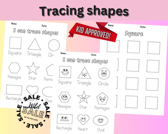 Shapes Tracing Sheet - Etsy Canada