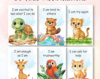 80 Positive Affirmation Cards for Kids, Printable Encouragement Cards ...