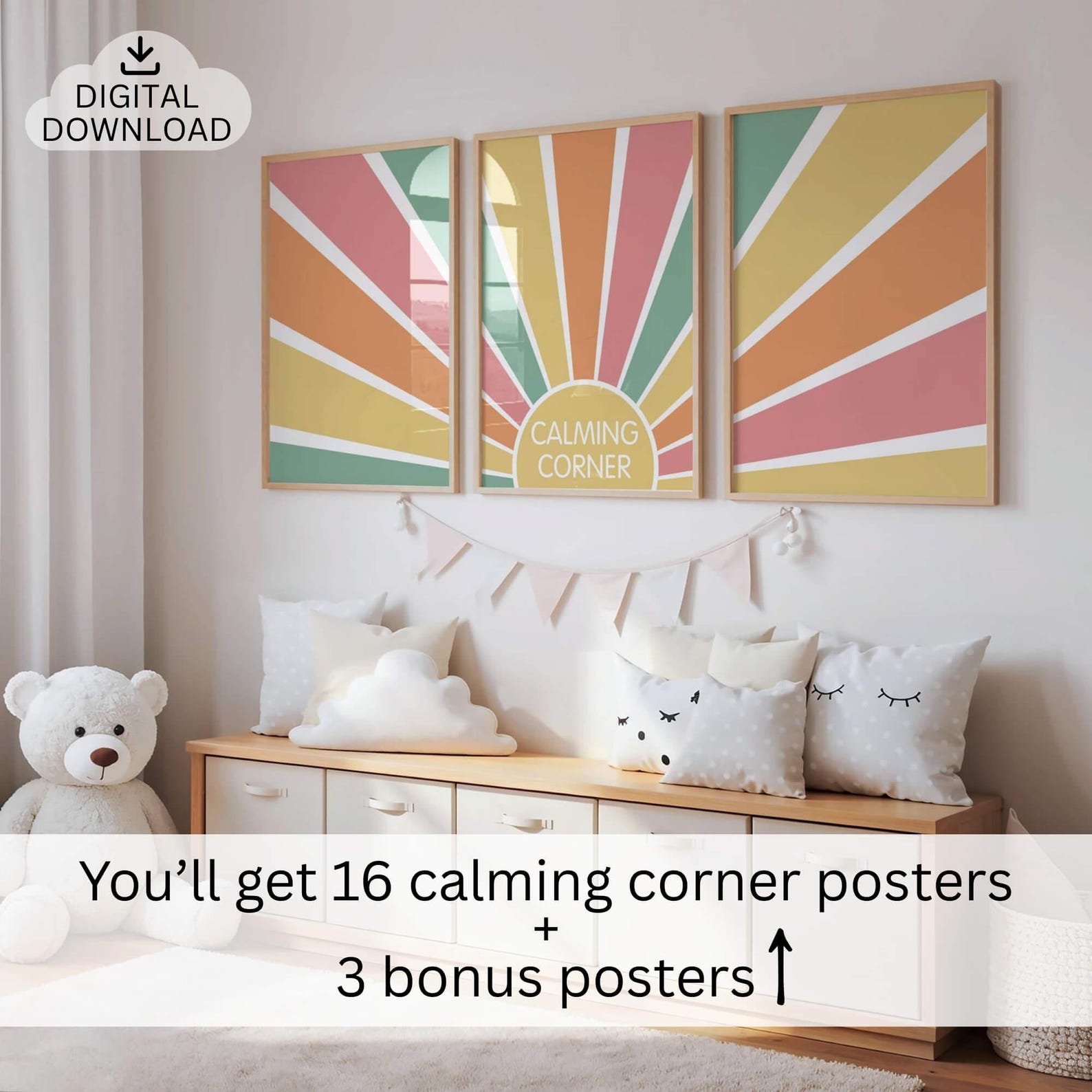 Calming Corner Posters Bundle Set of 16, School Counselor Decor, Mental ...