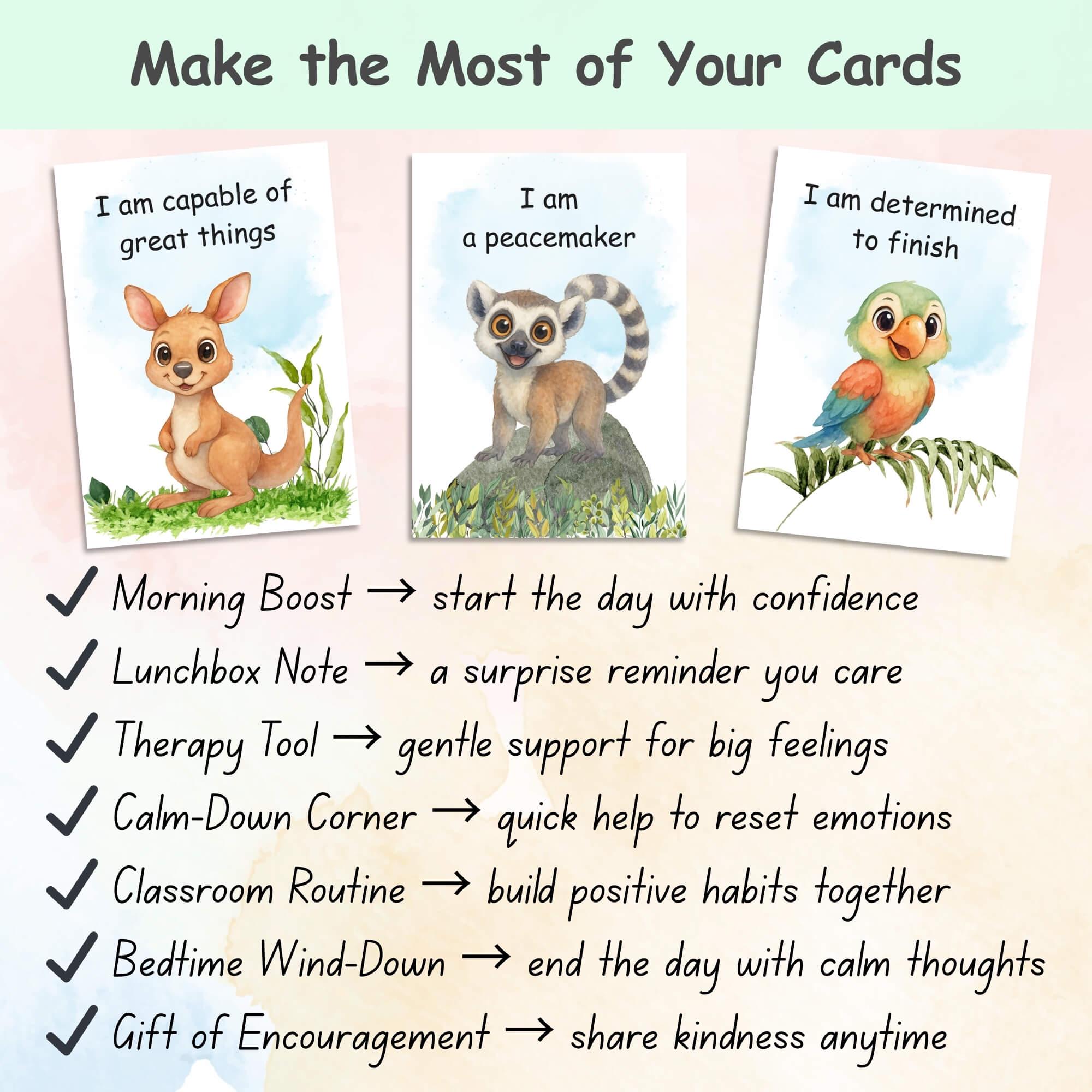 Positive Affirmation Cards for Kids, Printable Kids Affirmation Cards ...