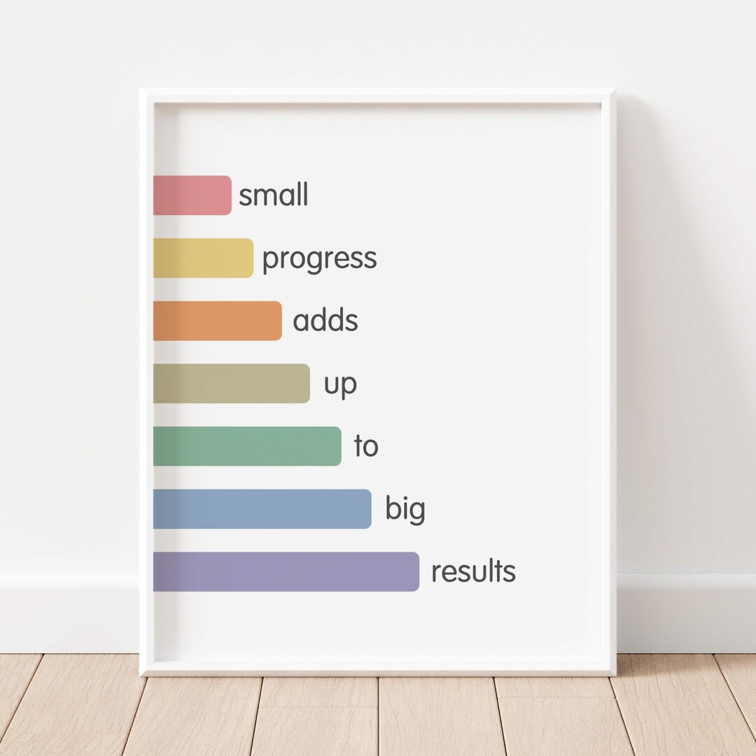 Mental Health Therapy Poster Printable, Small Progress Adds up to Big ...