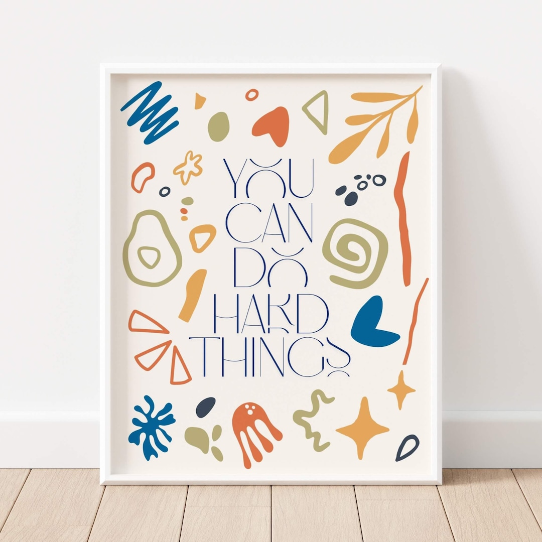 You Can Do Hard Things Poster – Motivational Wall Art for Kids and ...