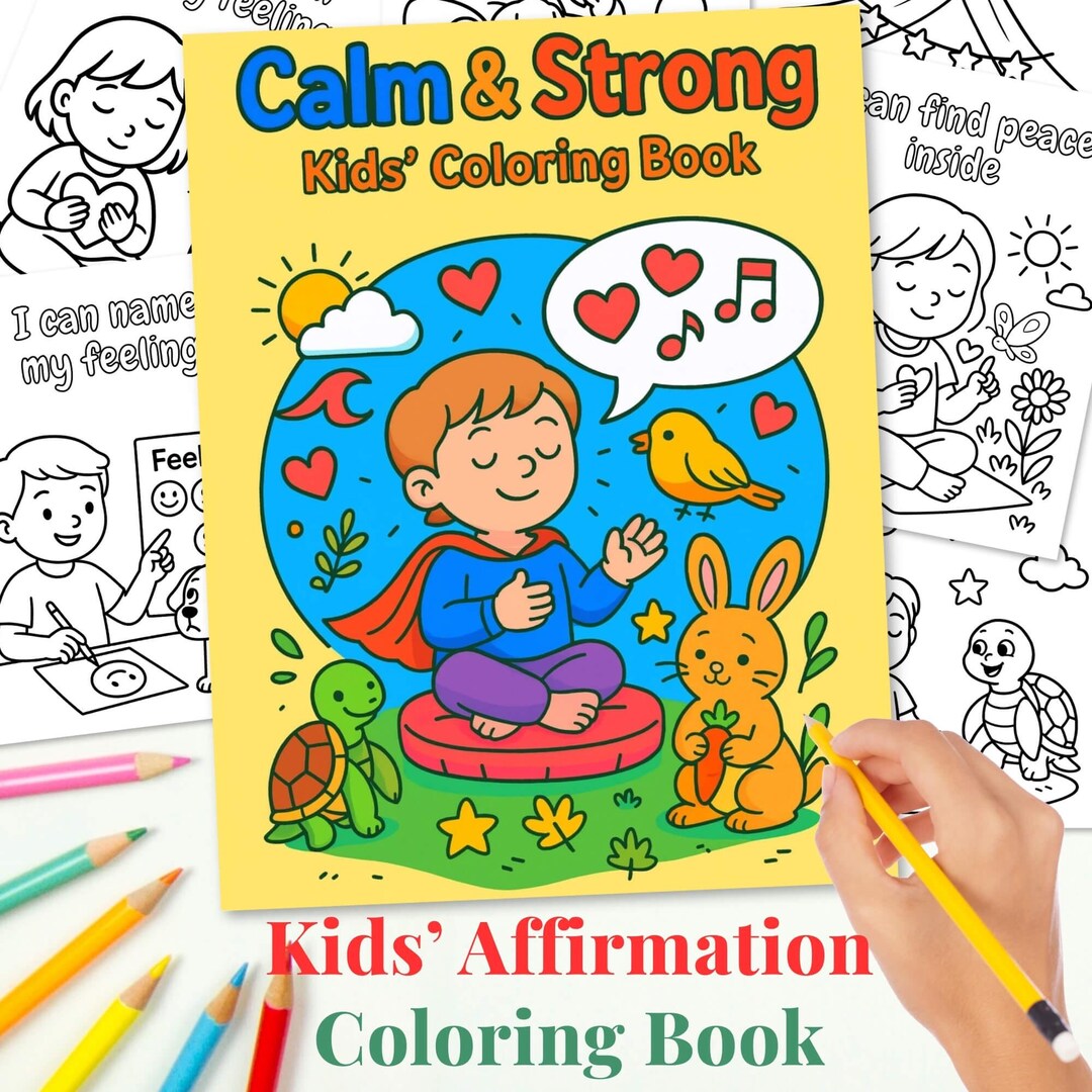 Printable Coloring Book, Positive Affirmation Cards for Kids - Anxiety ...