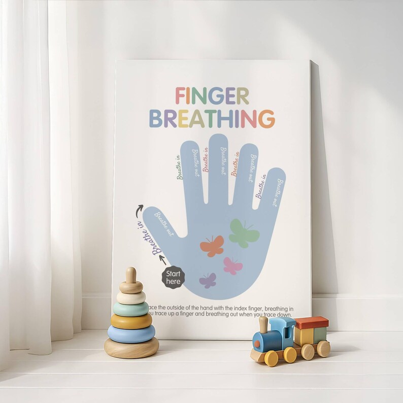 5 Finger Tracing Breathing Technique, Calming Hand Breathing Grounding ...