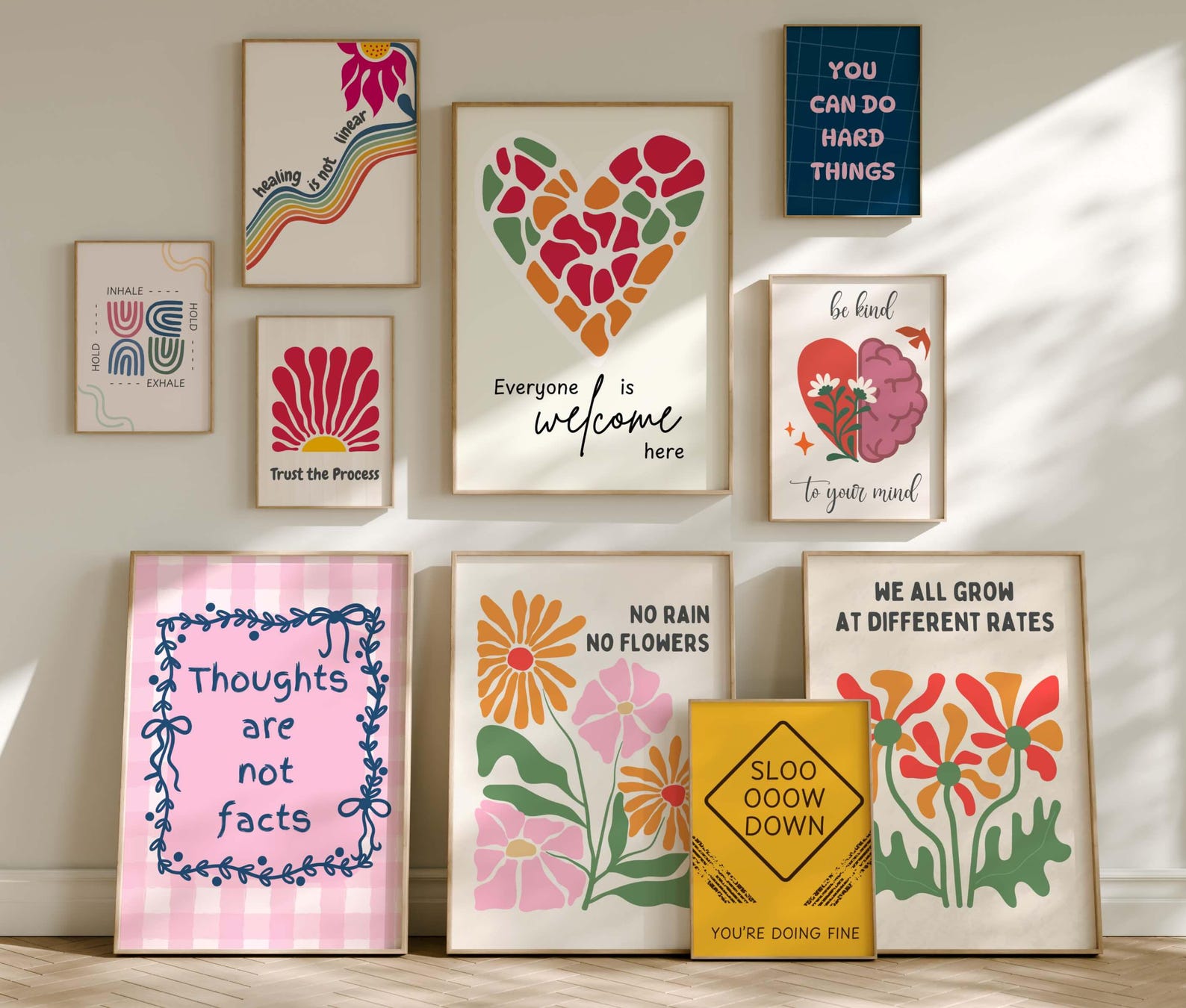 16 Trendy Mental Health Posters, Wall Art Bundle for Therapy Office ...