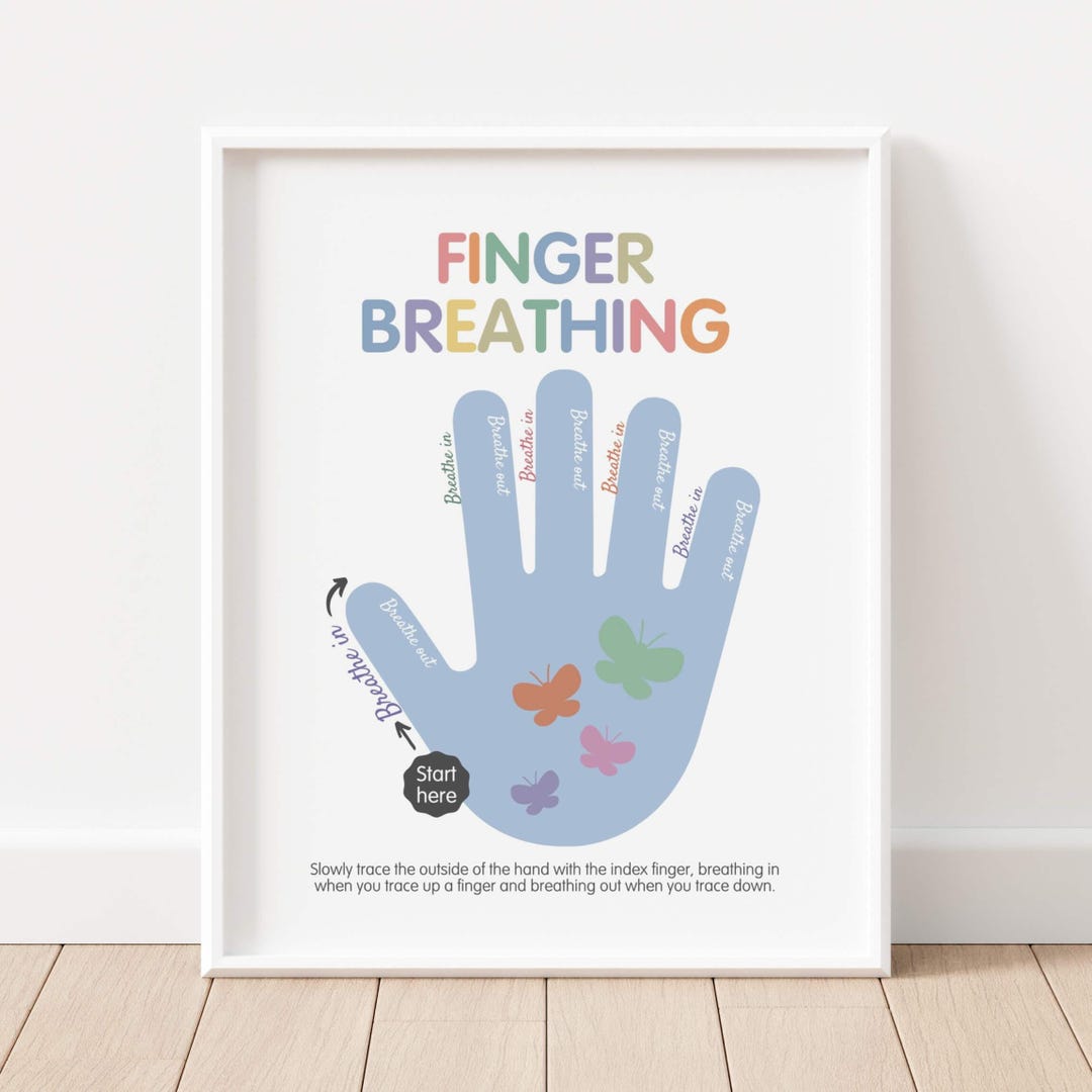 5 Finger Tracing Breathing Technique, Calming Hand Breathing Grounding ...