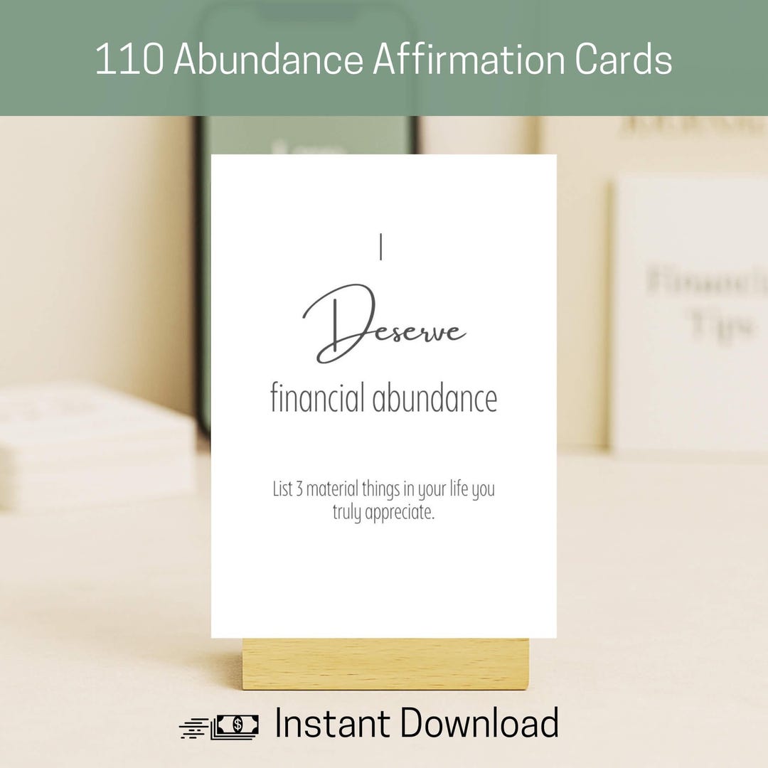 Daily Affirmation Cards & Money Manifestation Journal, Abundance Card ...