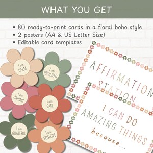 Printable Boho Affirmation Station, Positive Affirmation Cards for Kids ...