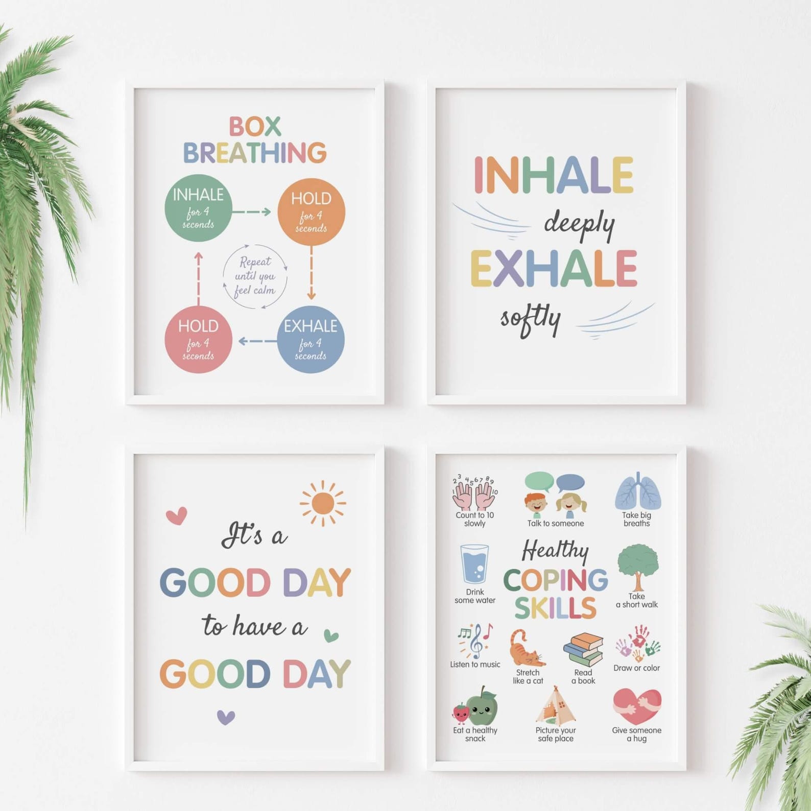 Calming Corner Posters Bundle Set of 16, School Counselor Decor, Mental ...
