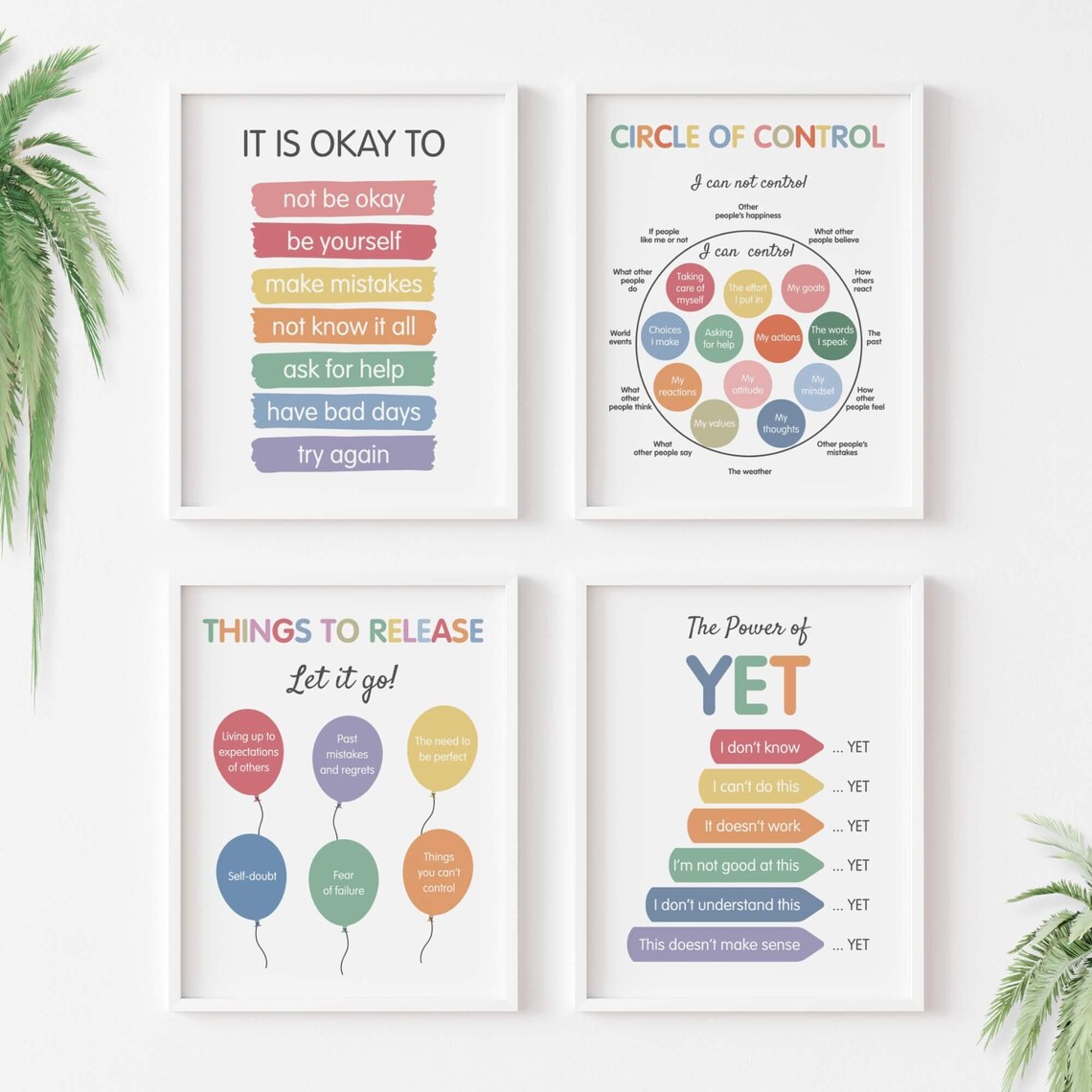 Calming Corner Posters Bundle Set of 16, School Counselor Decor, Mental ...