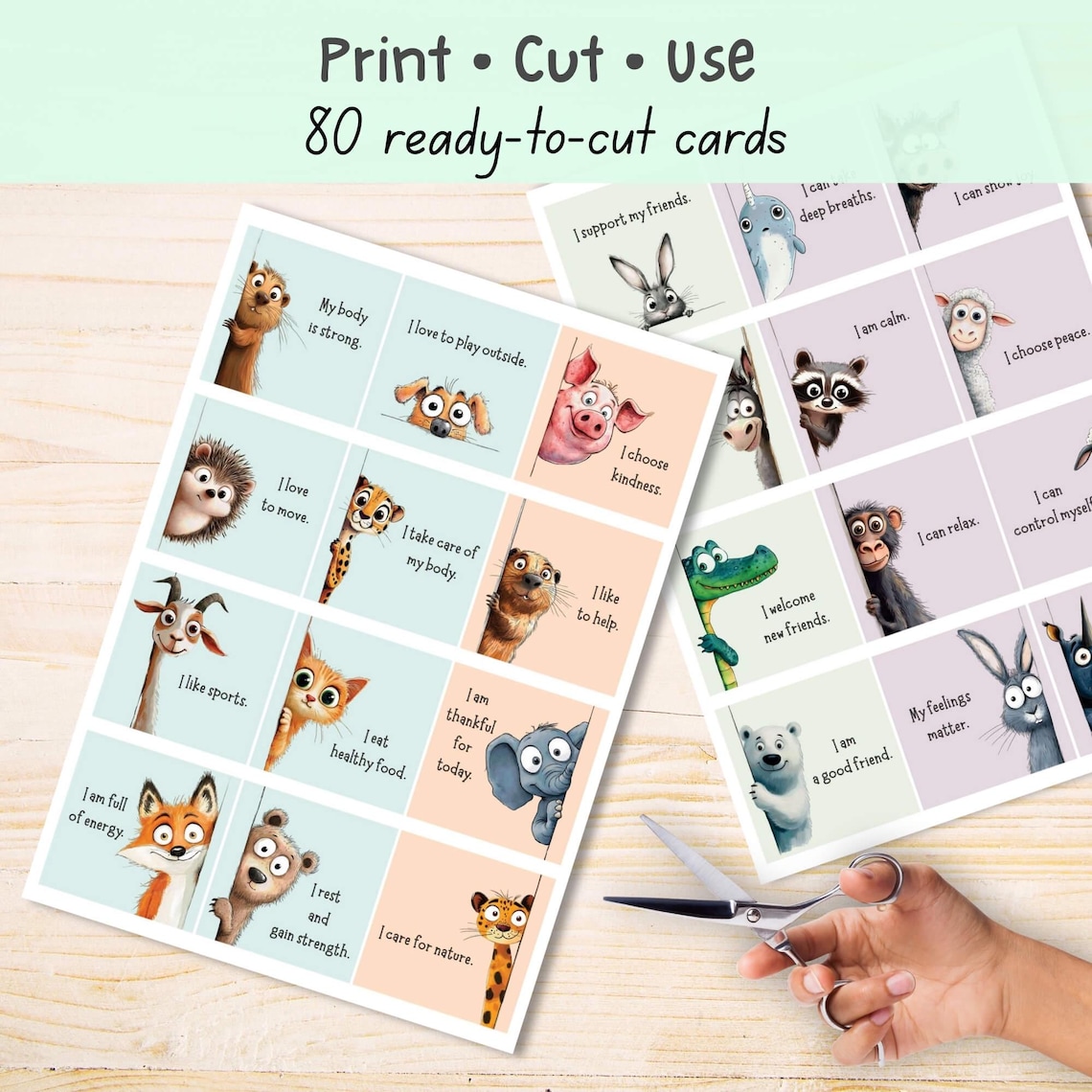 80 Positive Affirmation Cards for Kids, Printable Encouragement Cards ...