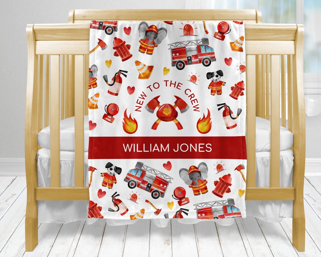 Personalized Firefighter Blanket | Firetruck Baby Blanket | Fireman ...