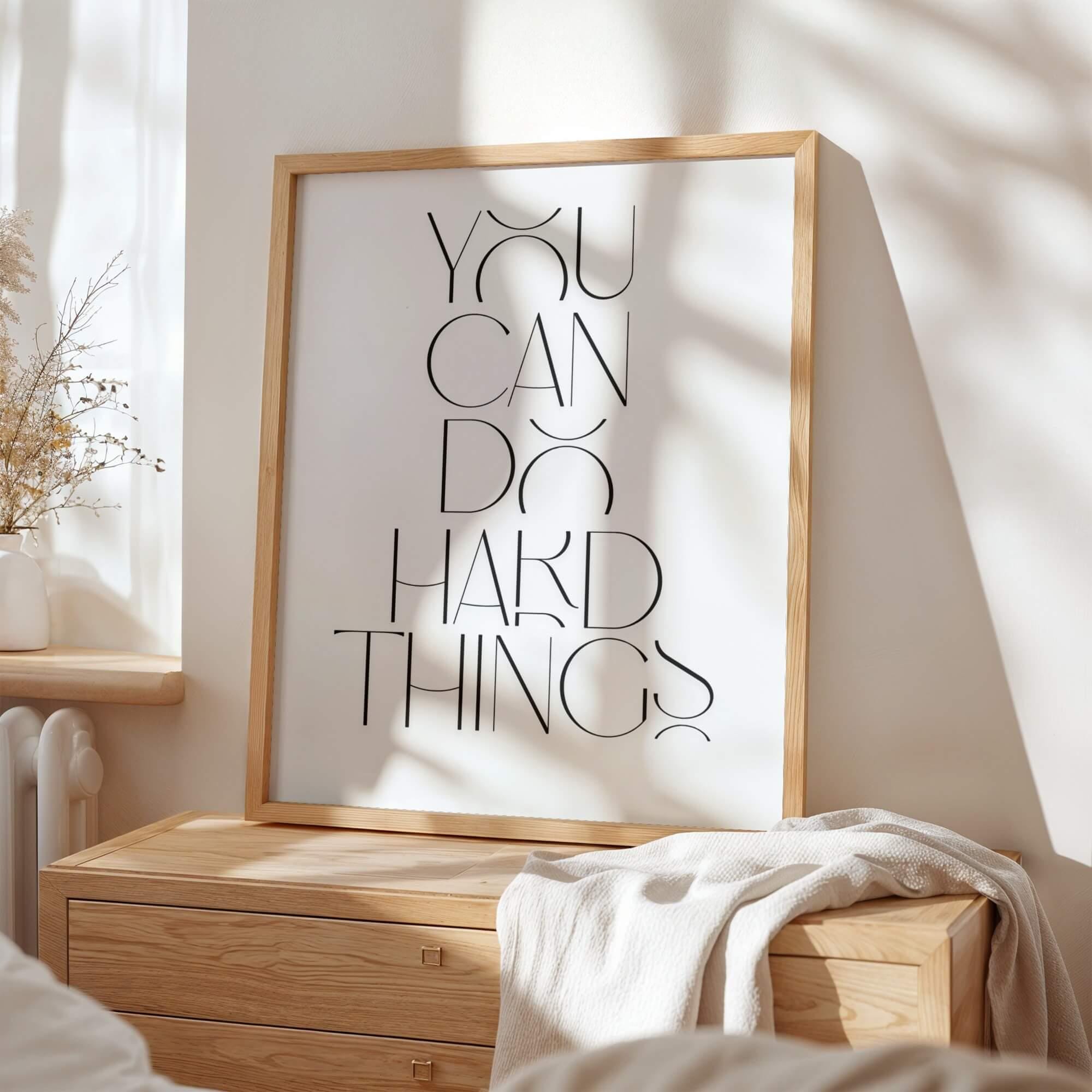 You Can Do Hard Things Poster – Motivational Wall Art, Growth Mindset ...