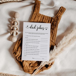 Dad Jokes Baby Shower Game | Baby Shower Games Printable Template ...