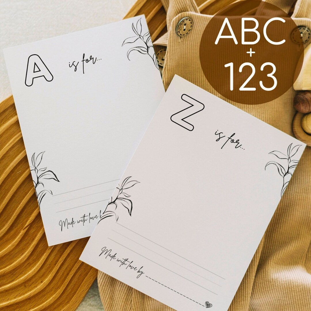 Baby's First ABC & 123 Book Bundle | Baby Shower Game | DIY Alphabet ...