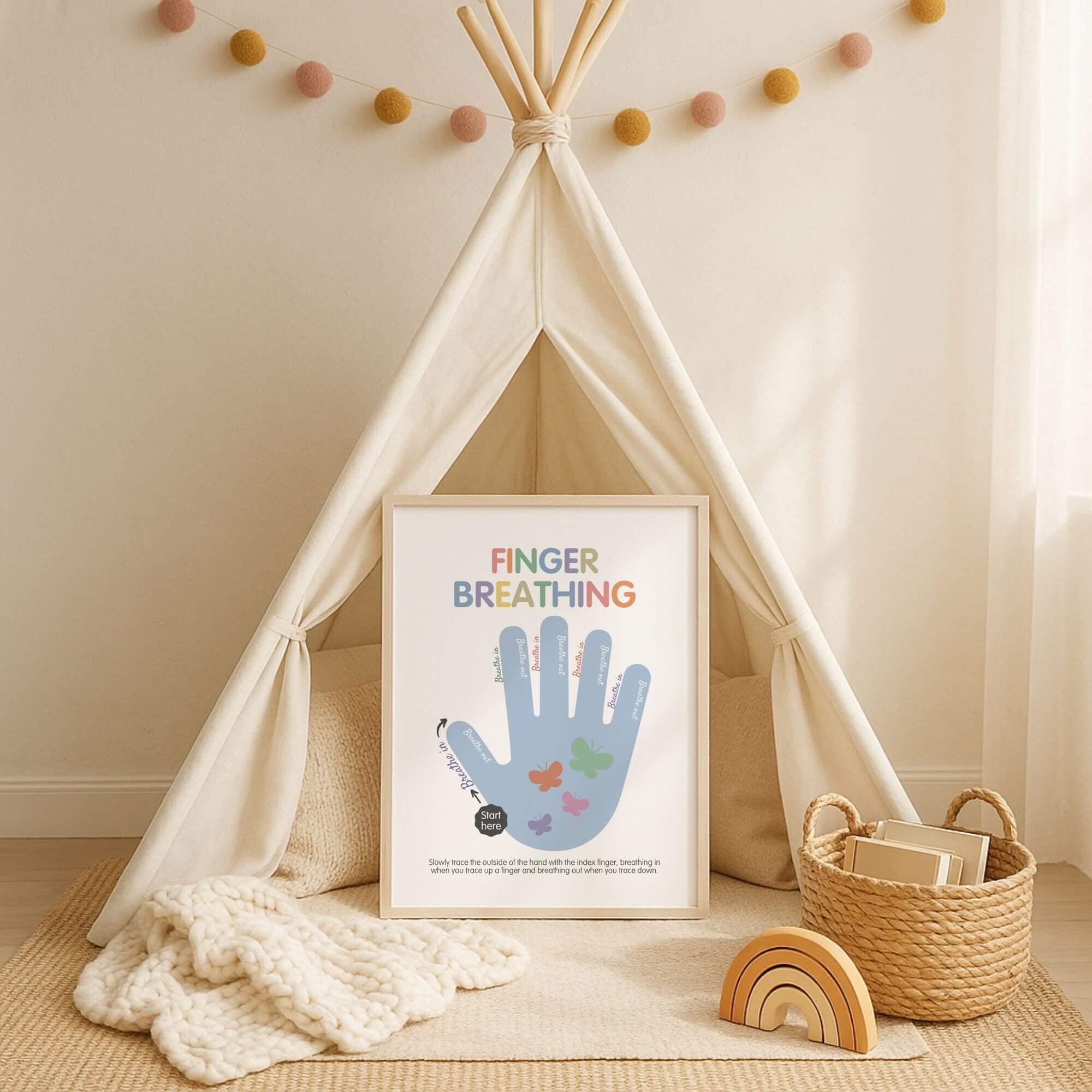 5 Finger Tracing Breathing Technique, Calming Hand Breathing Grounding ...