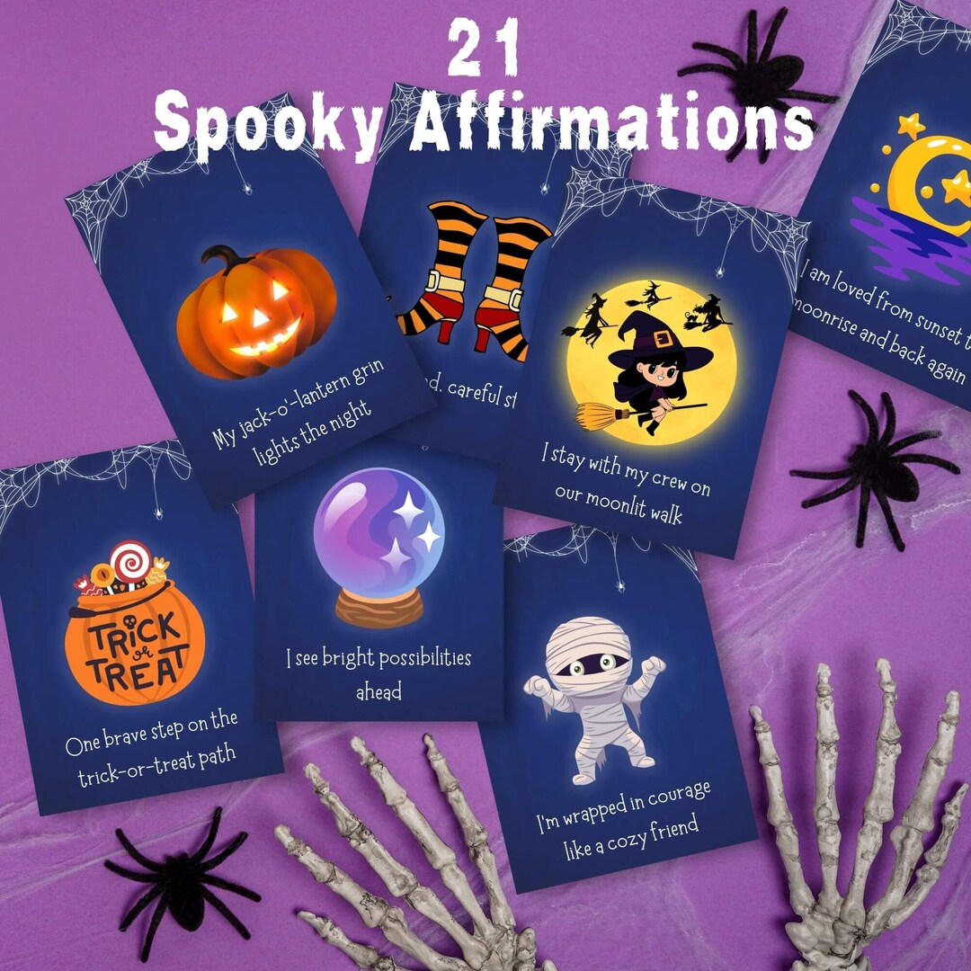 Halloween Affirmation Cards for Kids, Printable Spooky Lunch Box Notes ...