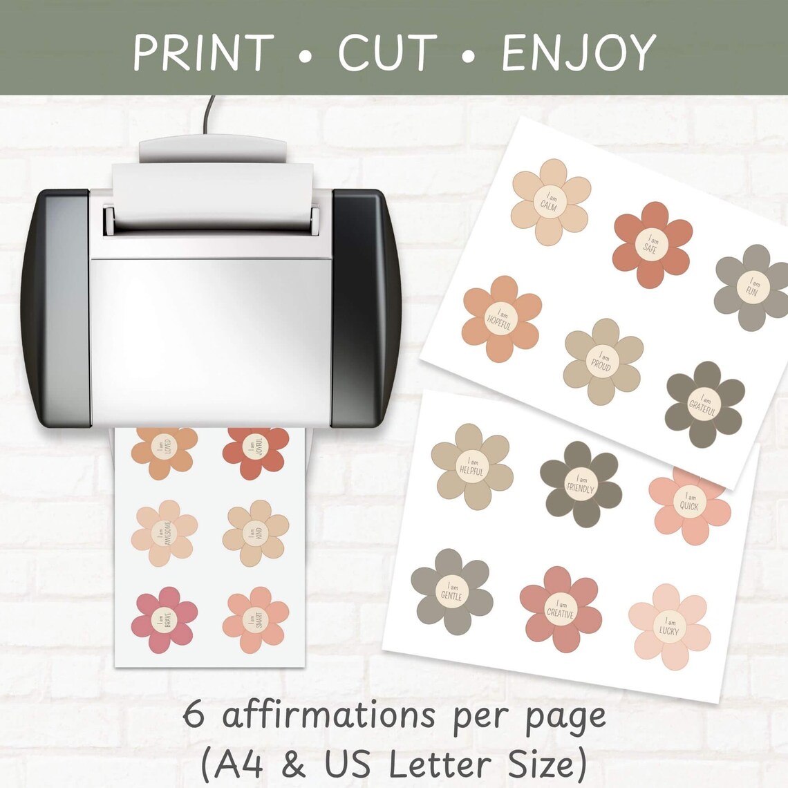 Printable Boho Affirmation Station, Positive Affirmation Cards for Kids ...