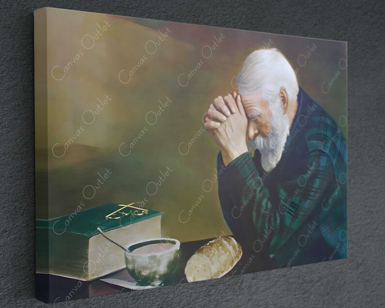 Eric Enstrom Grace Man Praying Over Bread Canvas Print Fine - Etsy