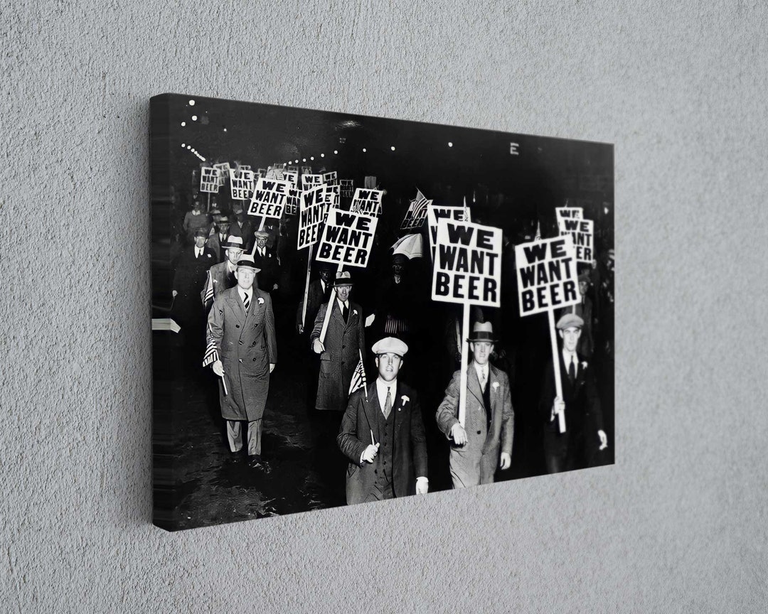 We Want Beer Poster, Vintage Beer Craving Print, Bar Decor, Wall Art ...