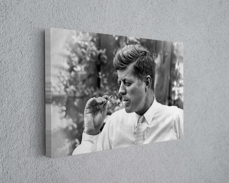 U.S. President JFK Smoking Weed Canvas Photo Print President - Etsy