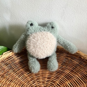 Handmade Fuzzy Froggy Pal Plushie Large and Small Crocheted Soft ...