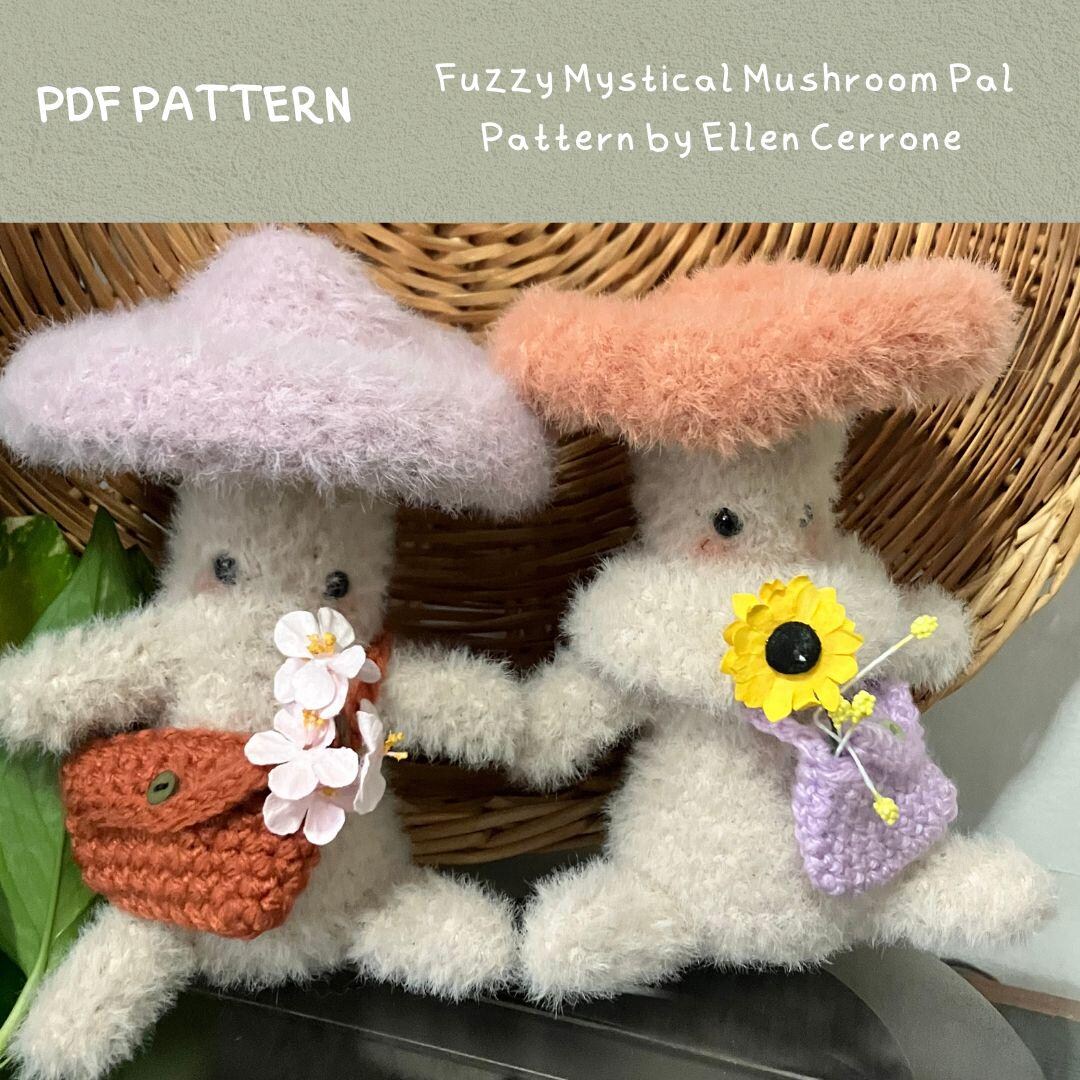 Fuzzy Mystical Mushroom Pal Crocheted Mushroom Plushie Enora and Elora ...