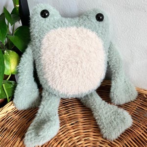 Handmade Fuzzy Froggy Pal Plushie Large and Small Crocheted Soft ...