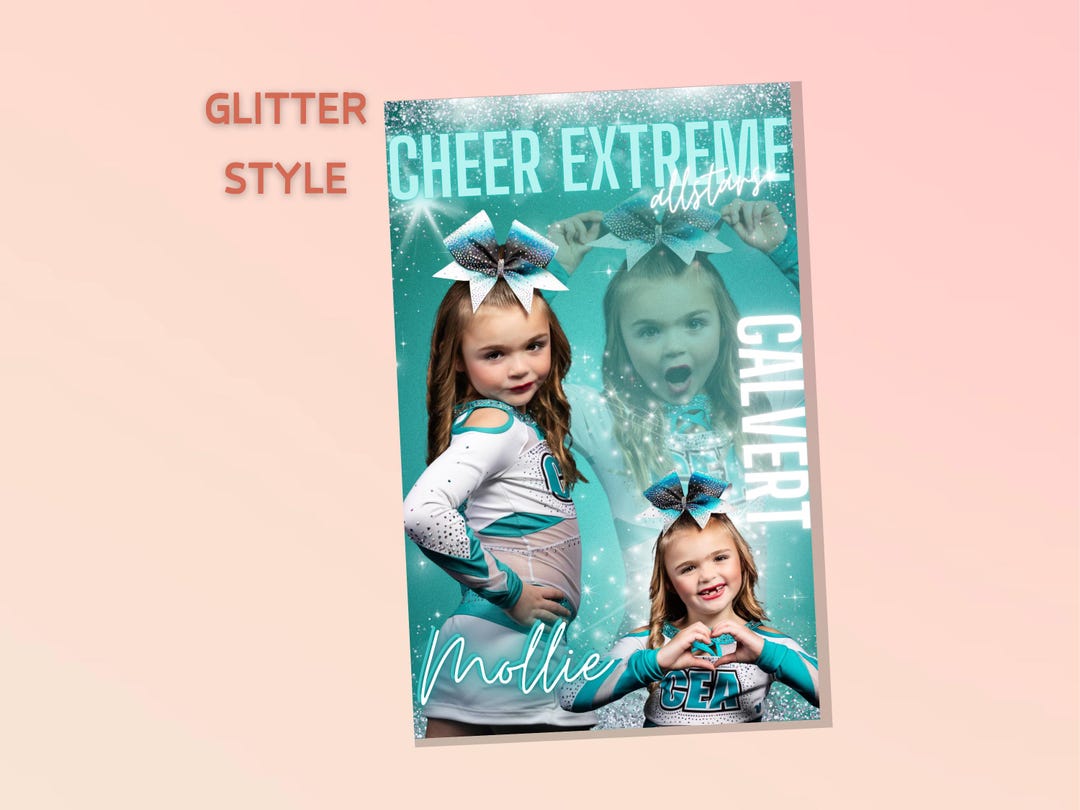 Glitter Athletic Poster, Girls Athletic Poster, Cheer Poster, Dance ...